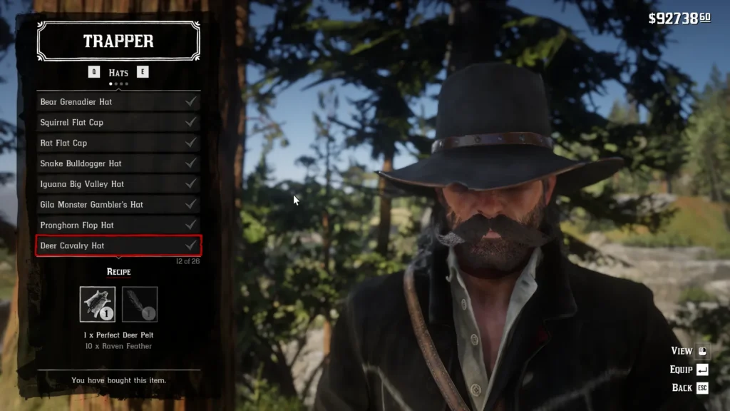 All RDR2 Trapper Hats and Accessories Plus Recipes
